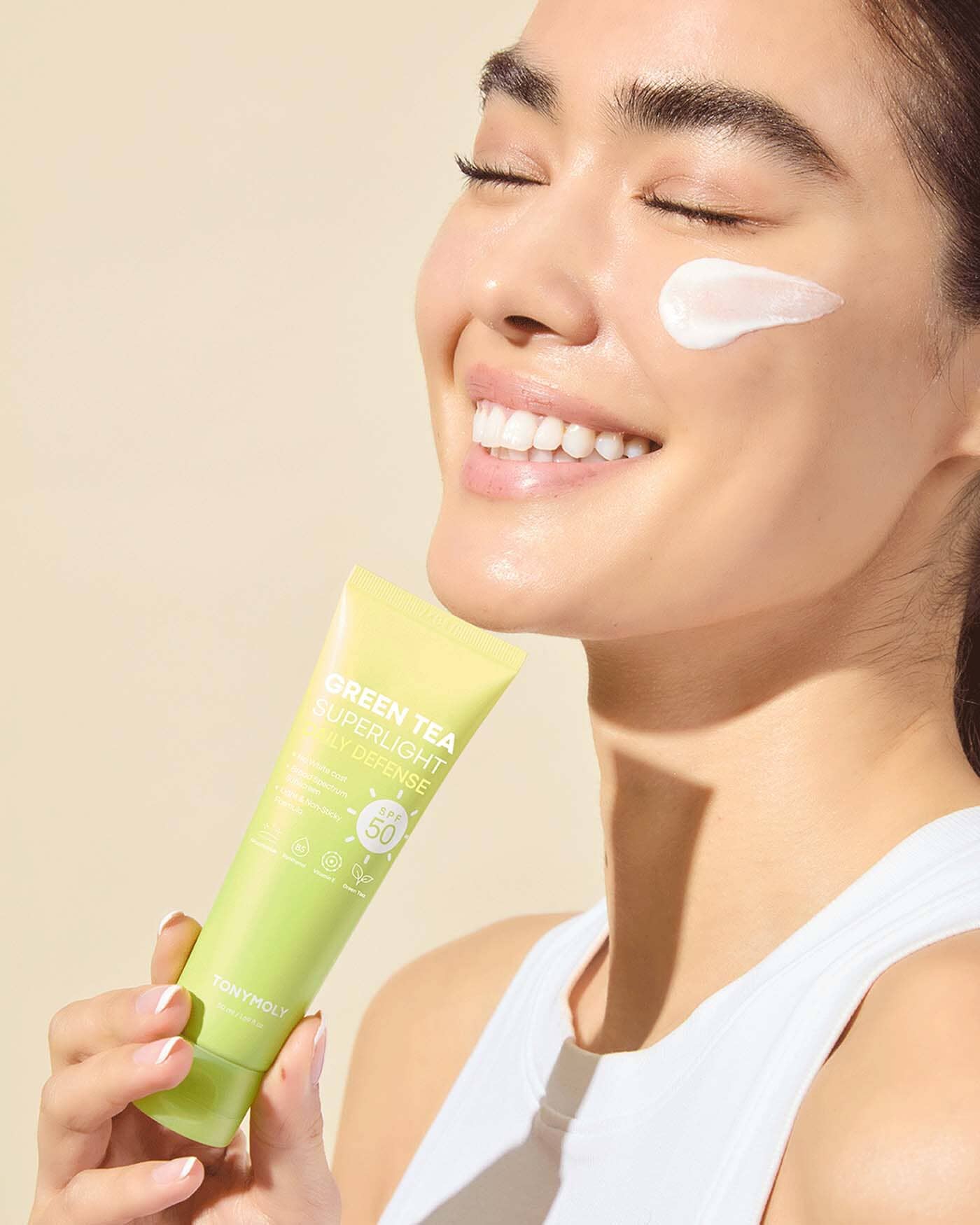 Tony Moly Green Tea Superlight Daily Defense Sunscreen SPF 50 | Soko Glam