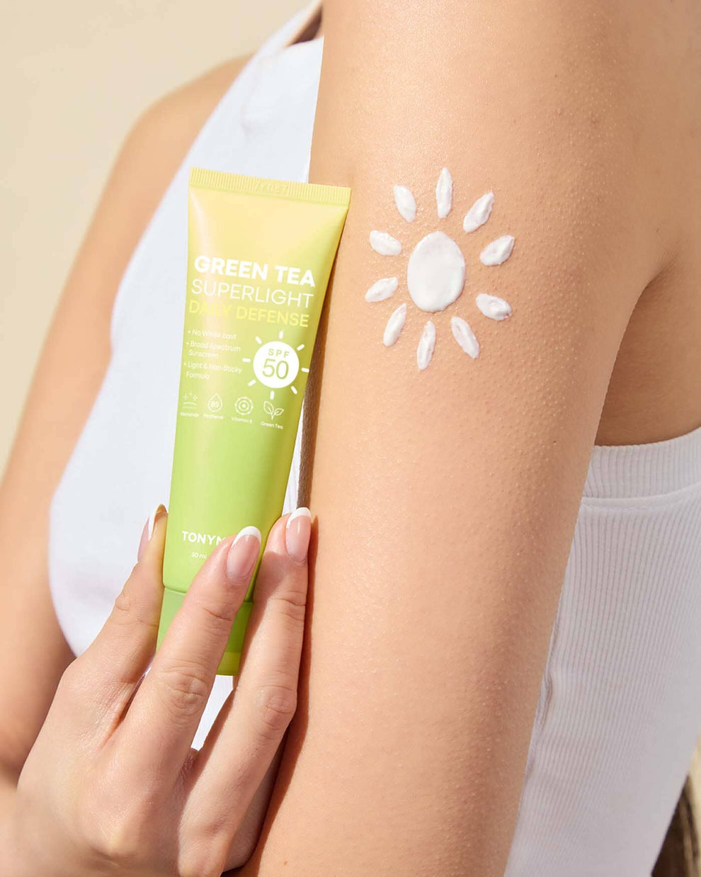 Tony Moly Green Tea Superlight Daily Defense Sunscreen SPF 50 | Soko Glam